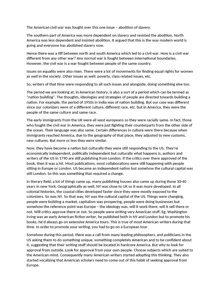 american lit | PDF | American Civil War | Abolitionism