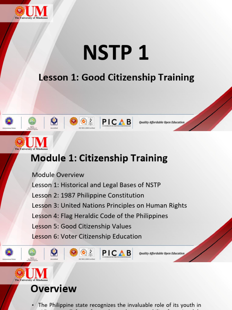 NSTP 1-Lesson 1 - Citizenship Training | PDF | Human Rights