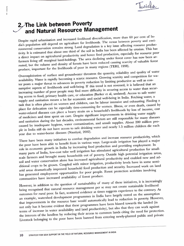 Link Between Poverty and Natural Resource Management | PDF | Poverty ...