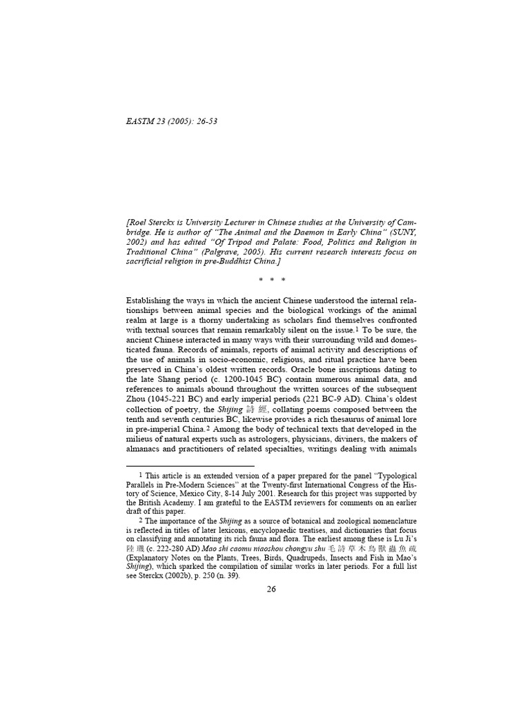 Ancient Chinese Animal Classification | PDF | Taxonomy (Biology)