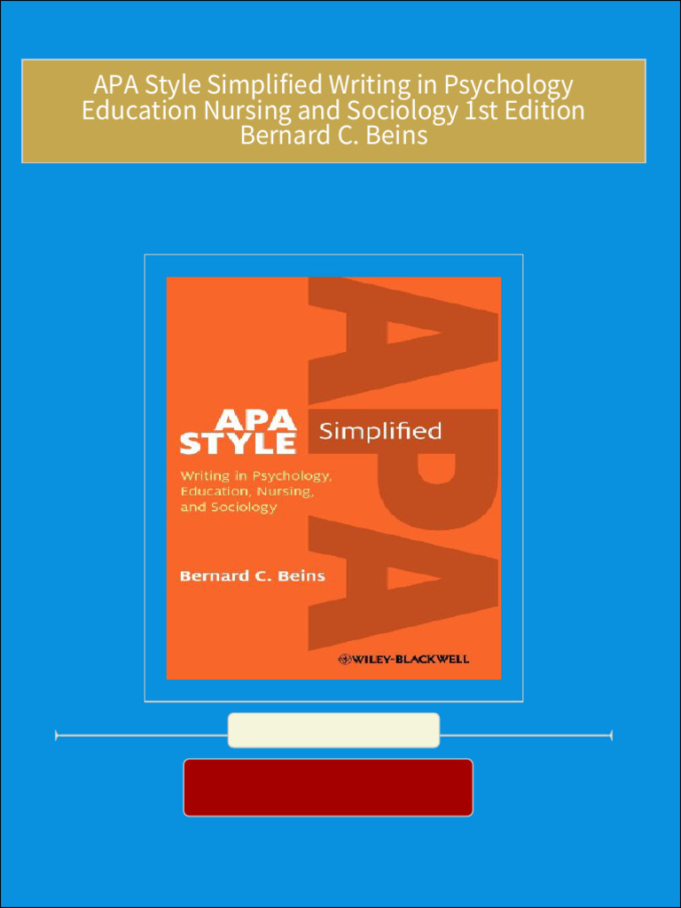 APA Style Simplified Writing in Psychology Education Nursing and ... APA Style Simplified Writing in Psychology Education Nursing and ...