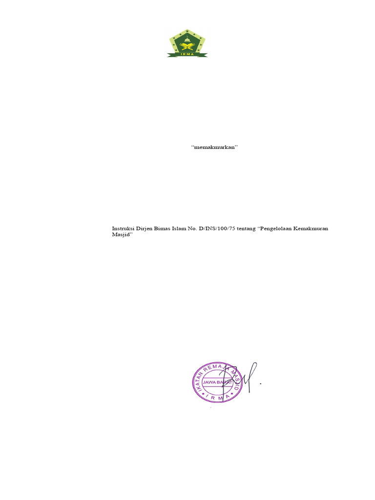 SK Pengurus IRMA Jawa Barat | PDF