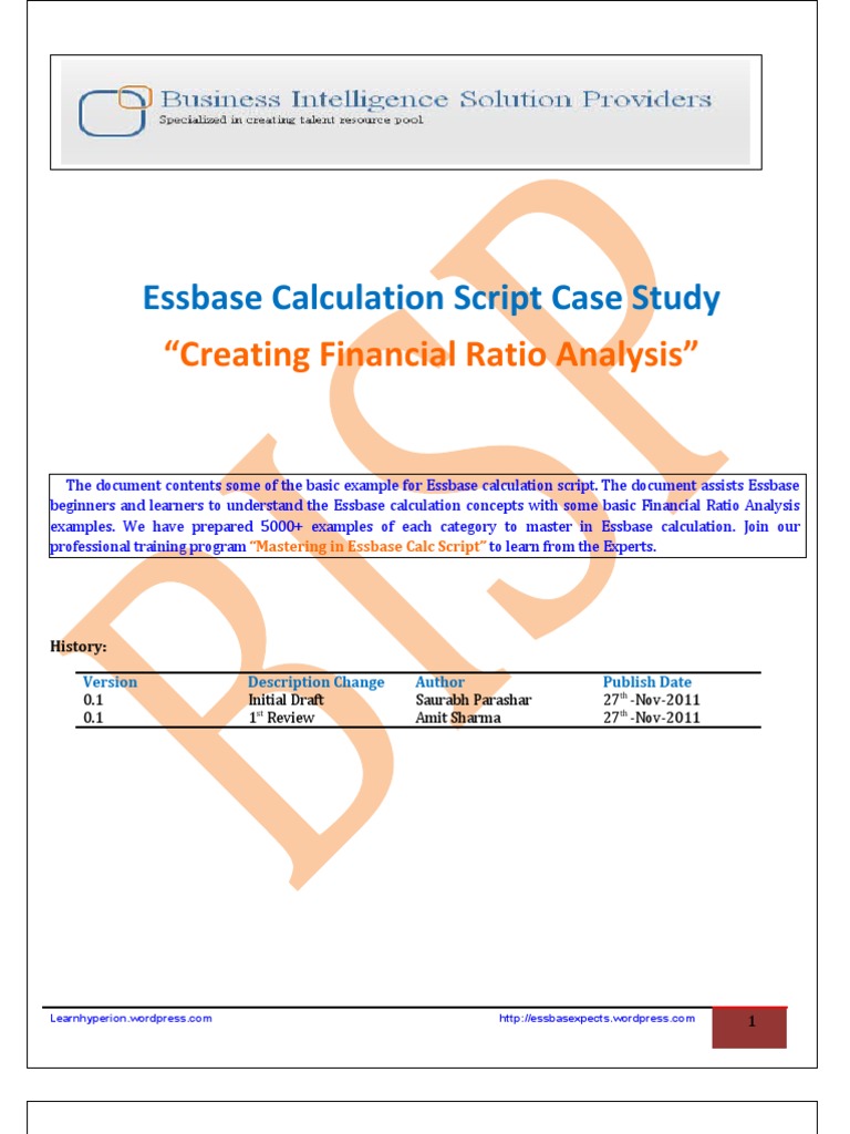Essbase Calc Script | PDF | Dividend | Revenue