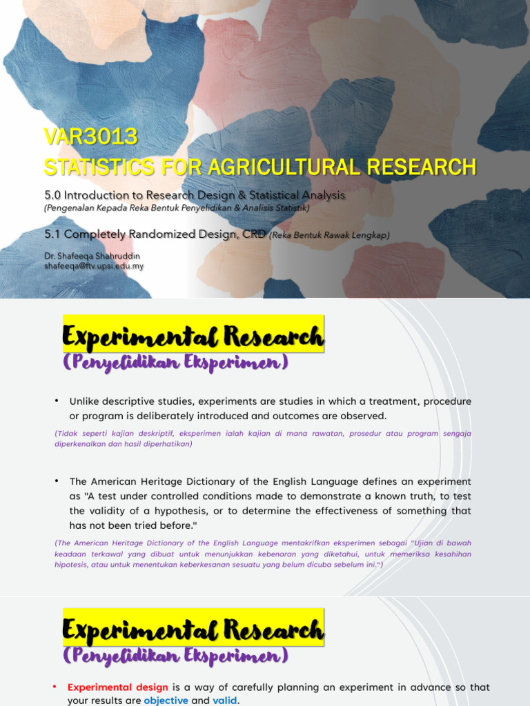 (M6) ~ 5_0 Reka Bentuk Eksperimen & CRD | PDF