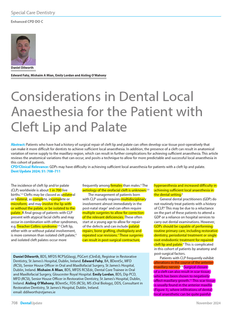Du Nov c24 Cleft Lip | PDF | Human Tooth | Dental Degree