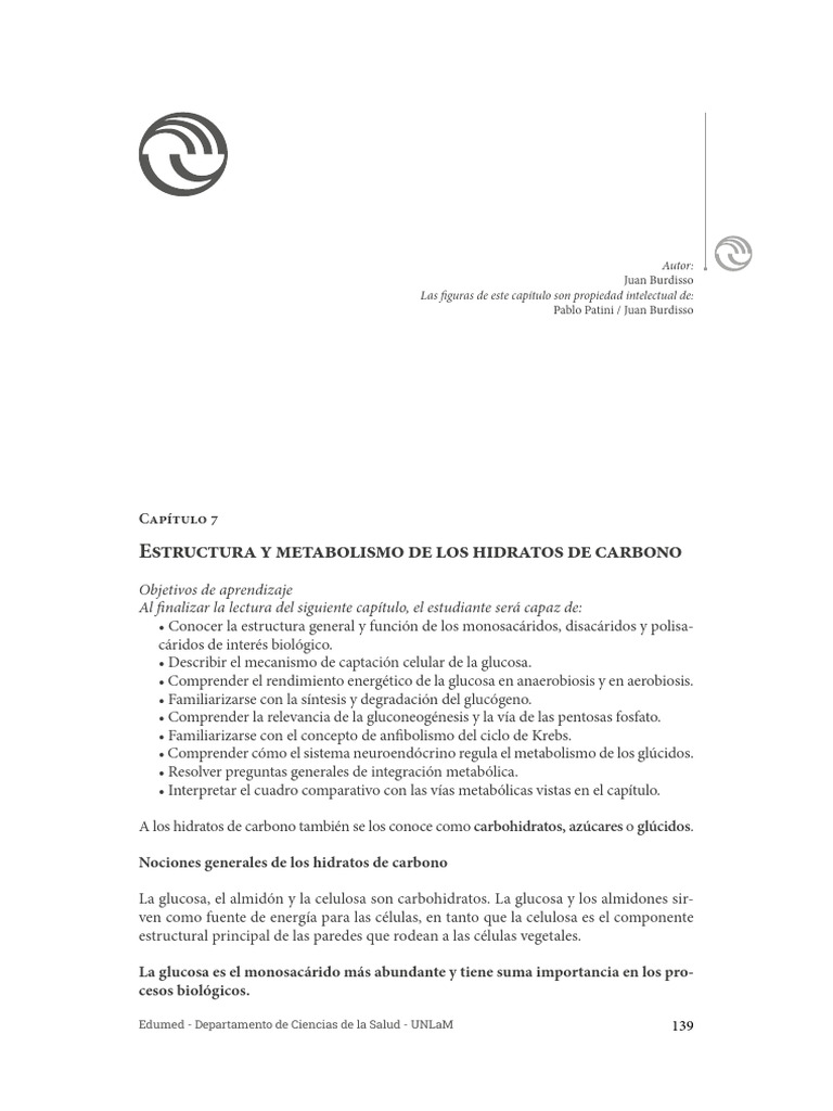 Capi Tulo 7 Estructura y Metabolismo de Los Hidratos de Carbono | PDF | Dieta y nutrición | Química
