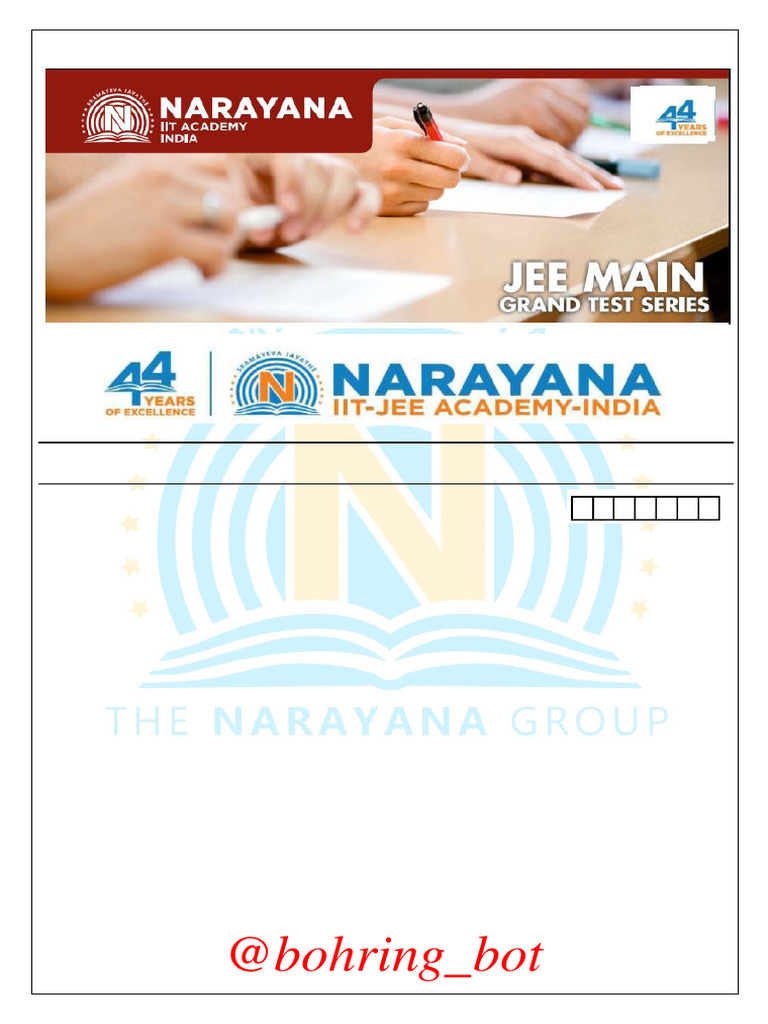 30 03 2023 Outgoing SR Phase III Jee Main Model GTM 24 QP Final | PDF | Hertz | Frequency