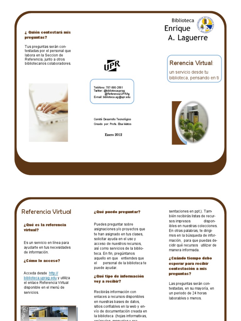 Referencia Virtual, UPRAg | PDF | Bibliotecas | Ciencias de la Información