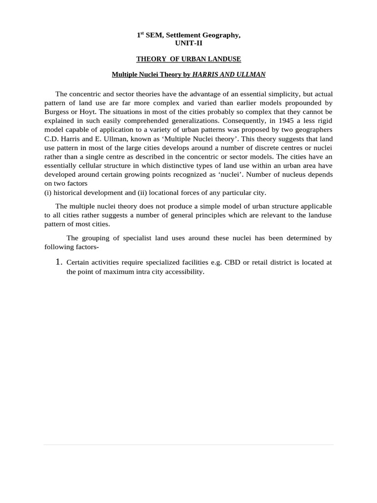 Harris & Ullman theory | PDF | Cell Nucleus | Suburb