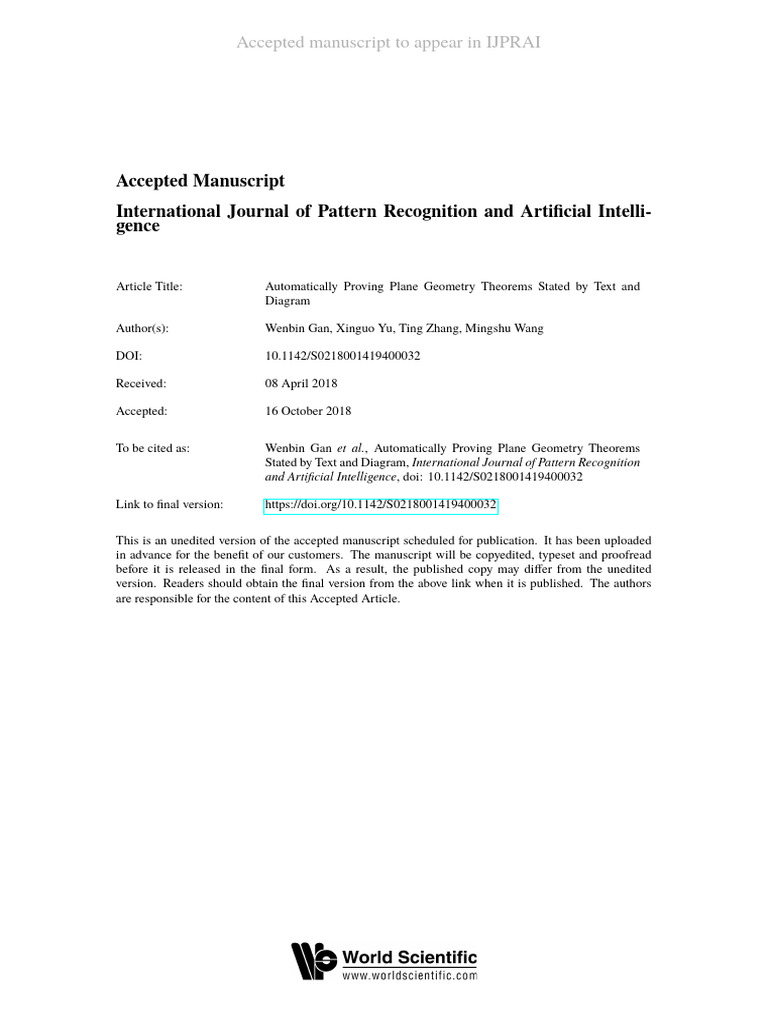 Proving Geometry Theorems with Text & Diagrams | PDF | Geometry | Parsing