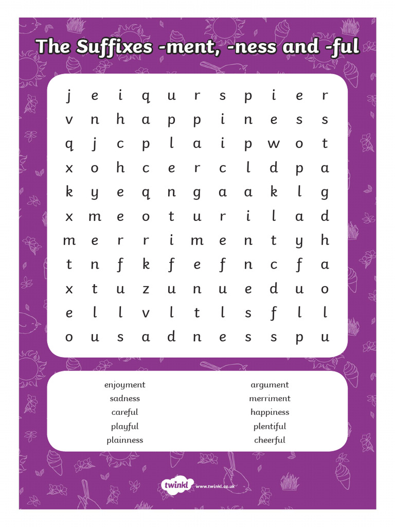 word-search-ment-ness-ful-suffixes | PDF