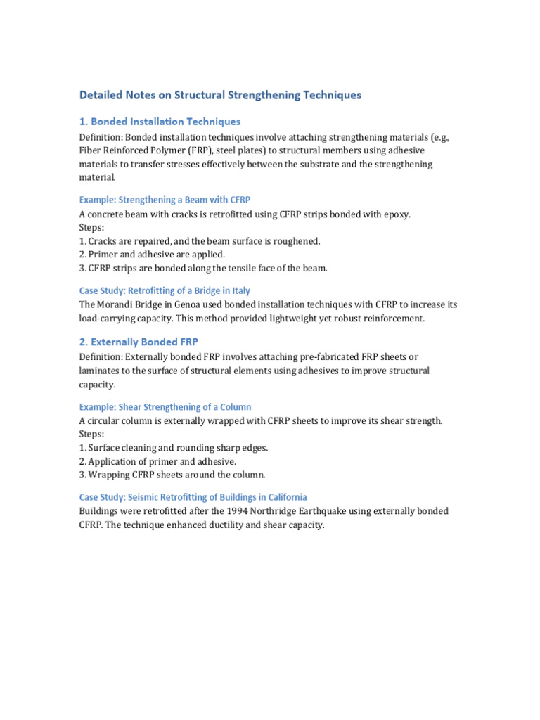 Detailed_Notes_on_Structural_Strengthening_Techniques | PDF | Fibre ...