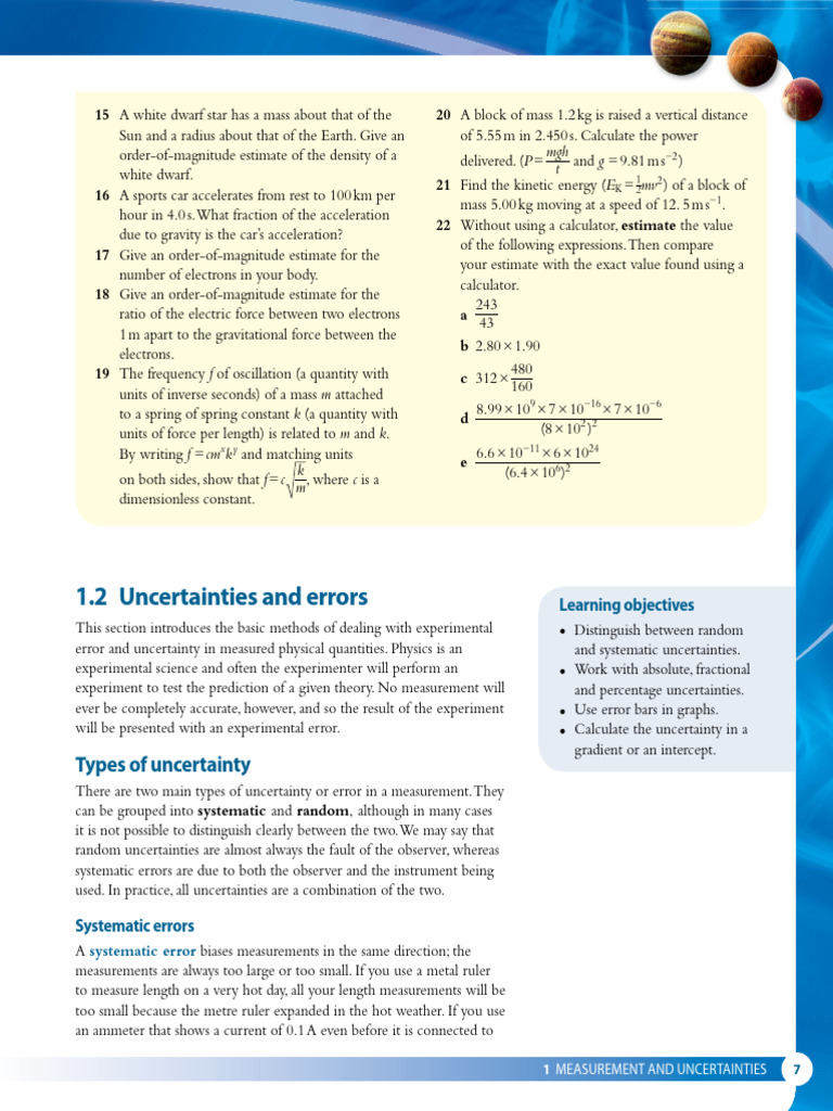 Measurement and Uncertainties in Physics | PDF | Significant Figures | Observational Error