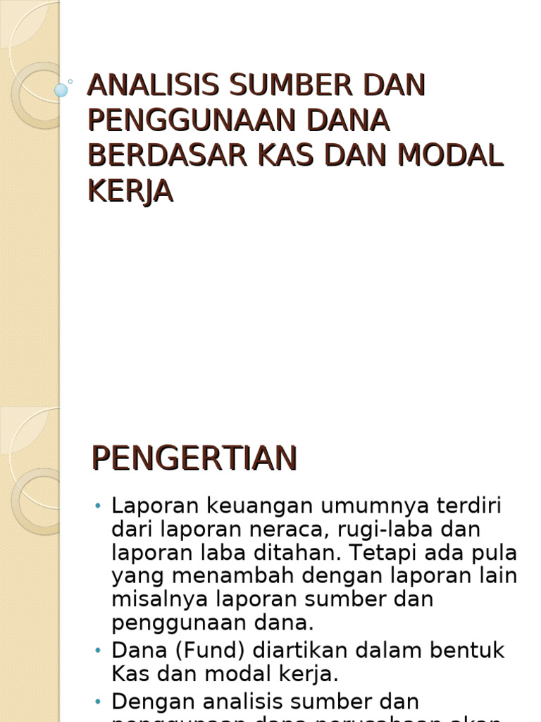5. ANALISIS SUMBER DAN PENGGUNAAN MODAL KERJA | PDF