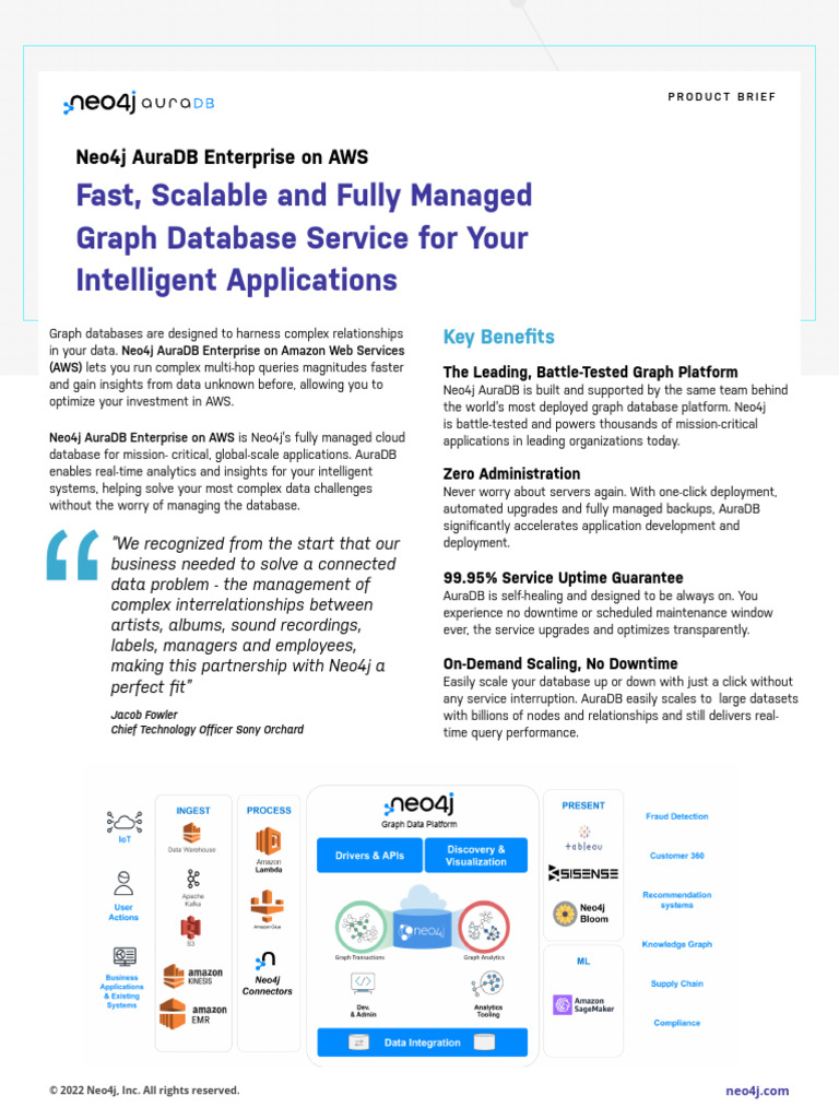 Neo4j Aura On AWS Product Brief | PDF | Databases | Amazon Web Services