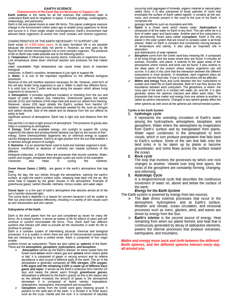 Earth Science Lectures QRT 1 Module 1 7 Qert. 2 Module 1 | PDF | Rock ...