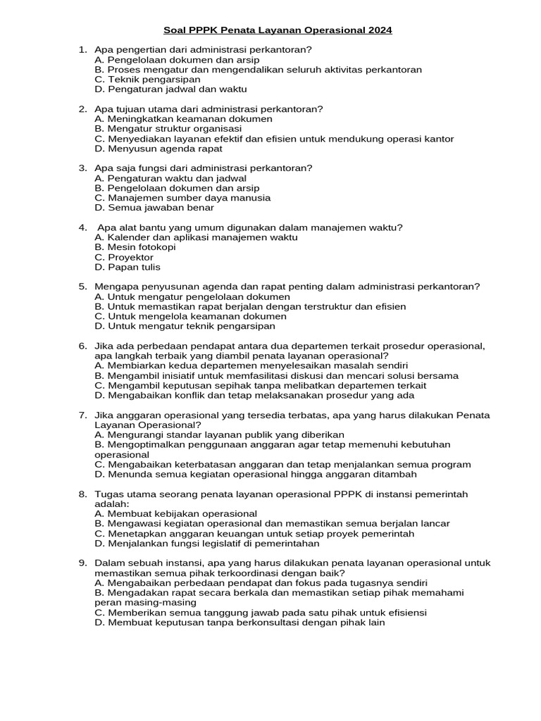 Latihan Soal p3k | PDF