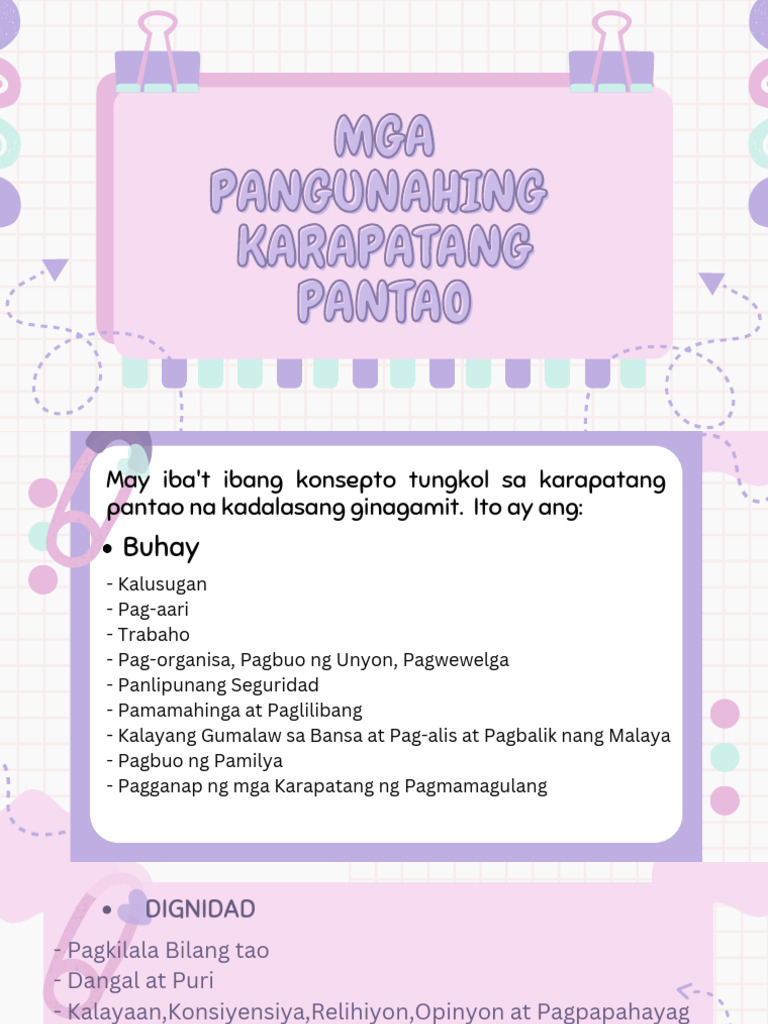 Mga Pangunahing Karapatang Pantao 20241229 115925 0000 | PDF