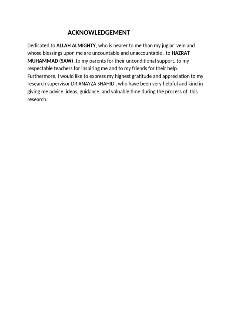 Acknowledgement - Copy | PDF