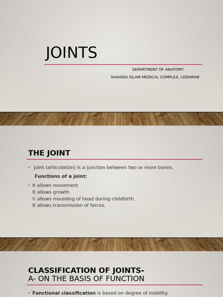 Joints | PDF | Joint | Cartilage