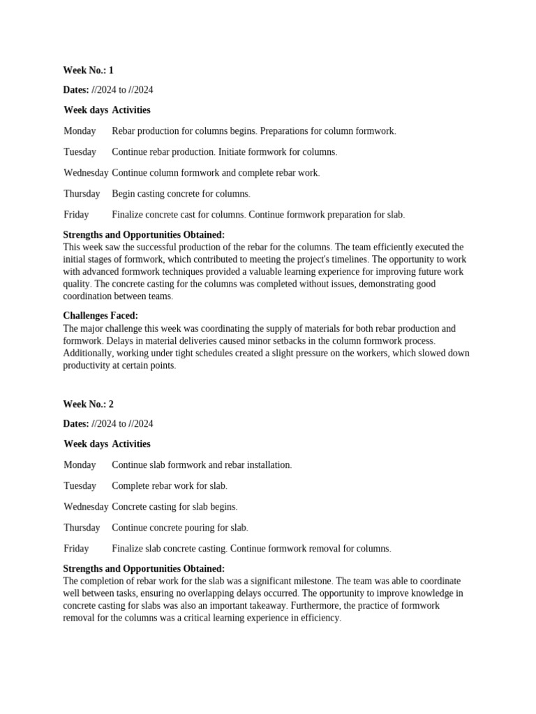 GADISA REPORT WEEK 1 | PDF | Concrete