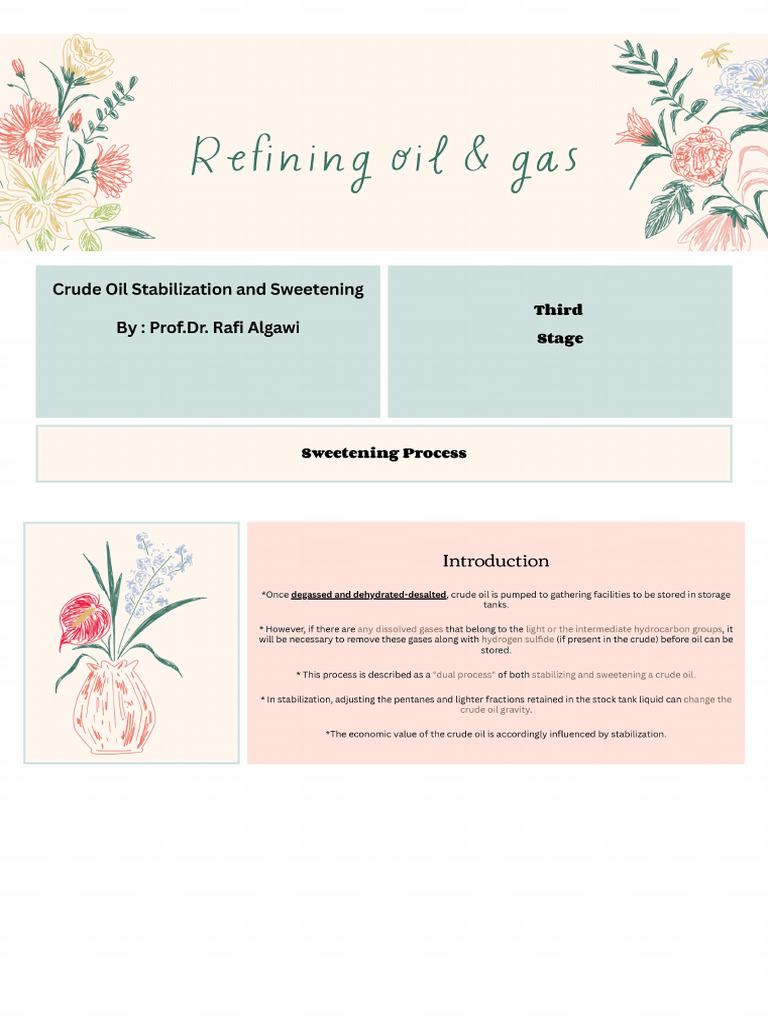 Crude Oil Stabilization and Sweetening Omar Tarq 2 | PDF | Petroleum | Oil