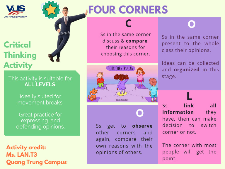 Critical Thinking Activity - Four Corners | PDF