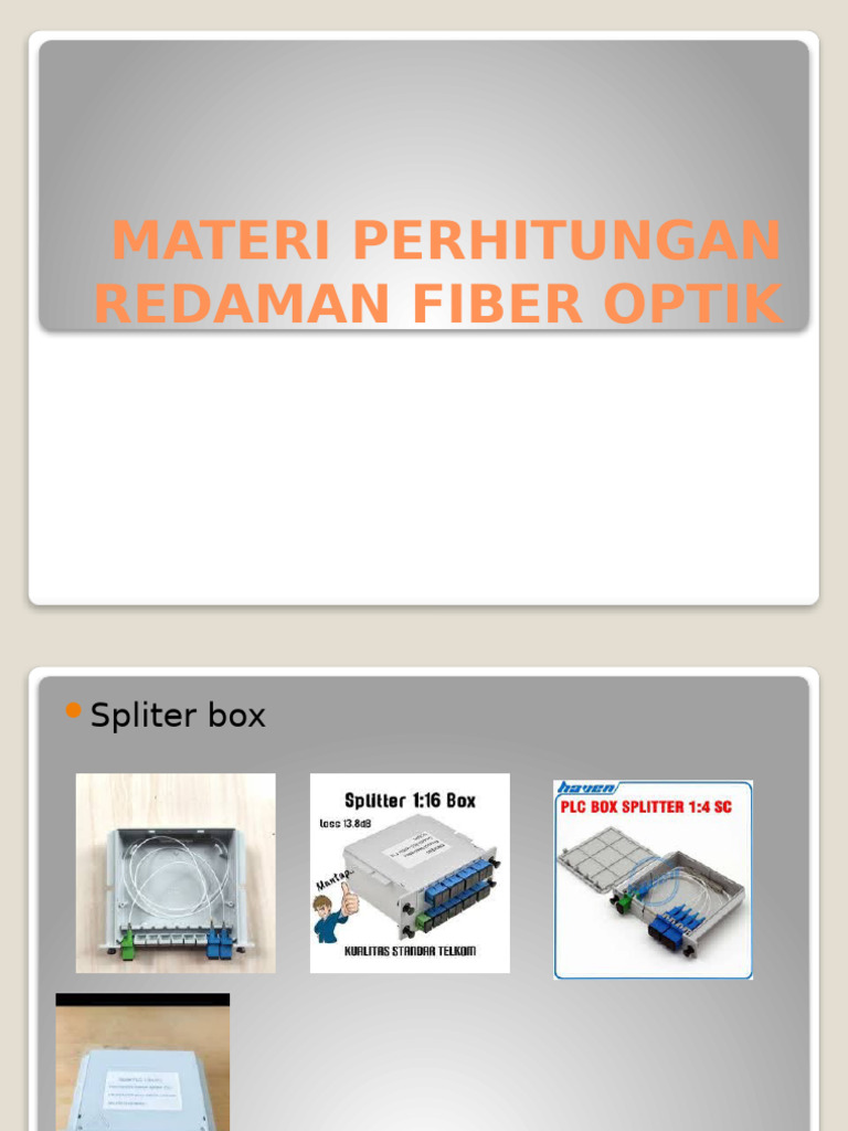MATERI PERHITUNGAN REDAMAN FIBER OPTIK | PDF