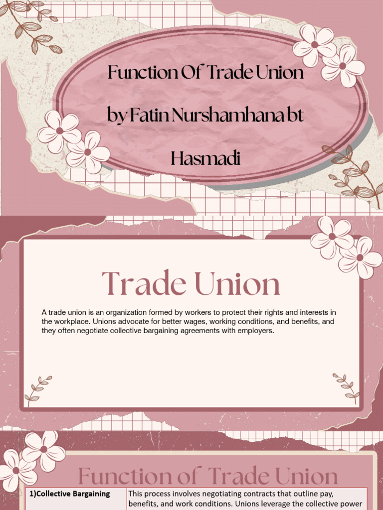 Trade Union Functions Explained | PDF | Trade Union | Employment