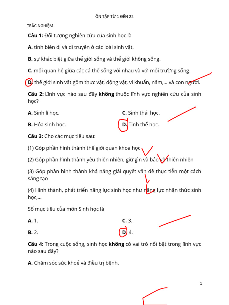 Câu 1: A. B. C. D. Câu 2: Không A. B. C. D. Câu 3:: ÔNT PT N22 TR C Nghi M | PDF