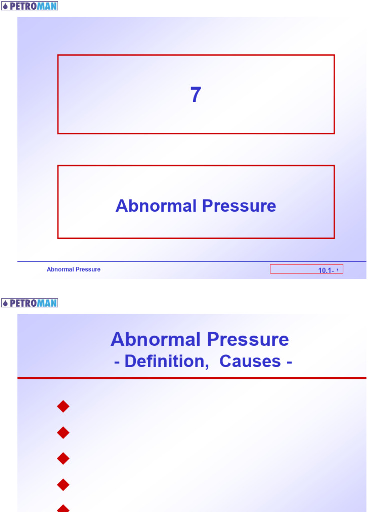 7. Abnormal Pressure | PDF | Pressure | Continuum Mechanics