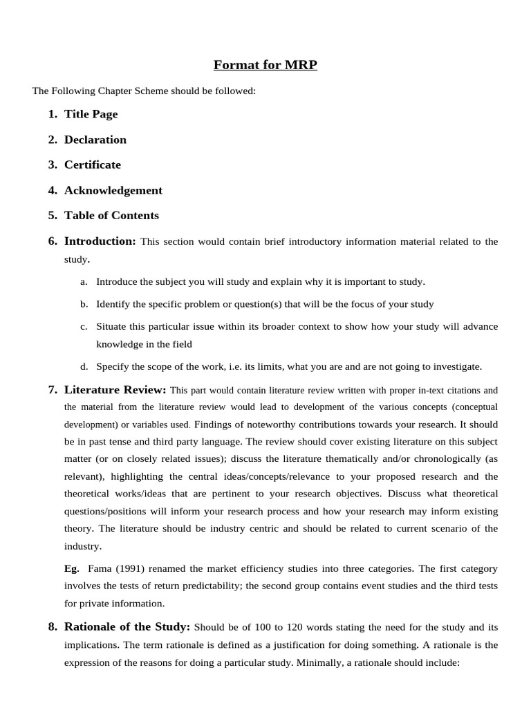 MRP Format | PDF | Bibliography | Citation