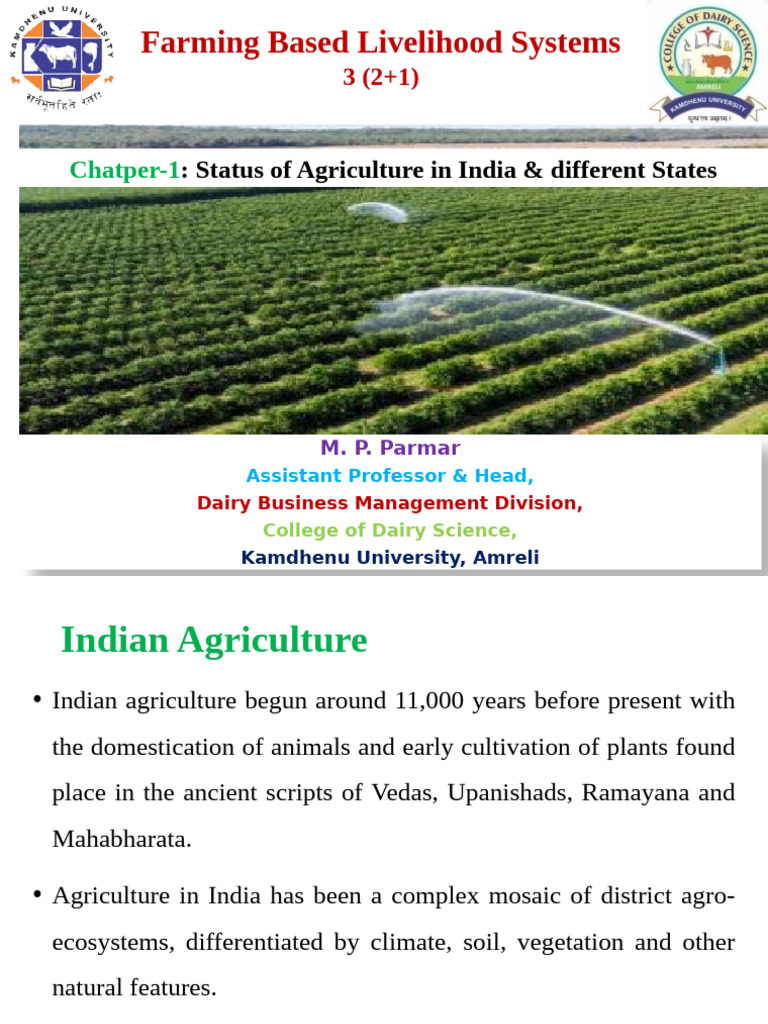 Chapter-1 - Farming Based Livelihood System | PDF | Agriculture | Cereals