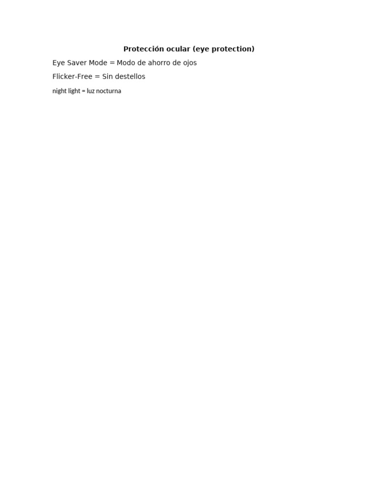 Eye Saver Mode Modo de Ahorro de Ojos Flicker-Free Sin Destellos | PDF