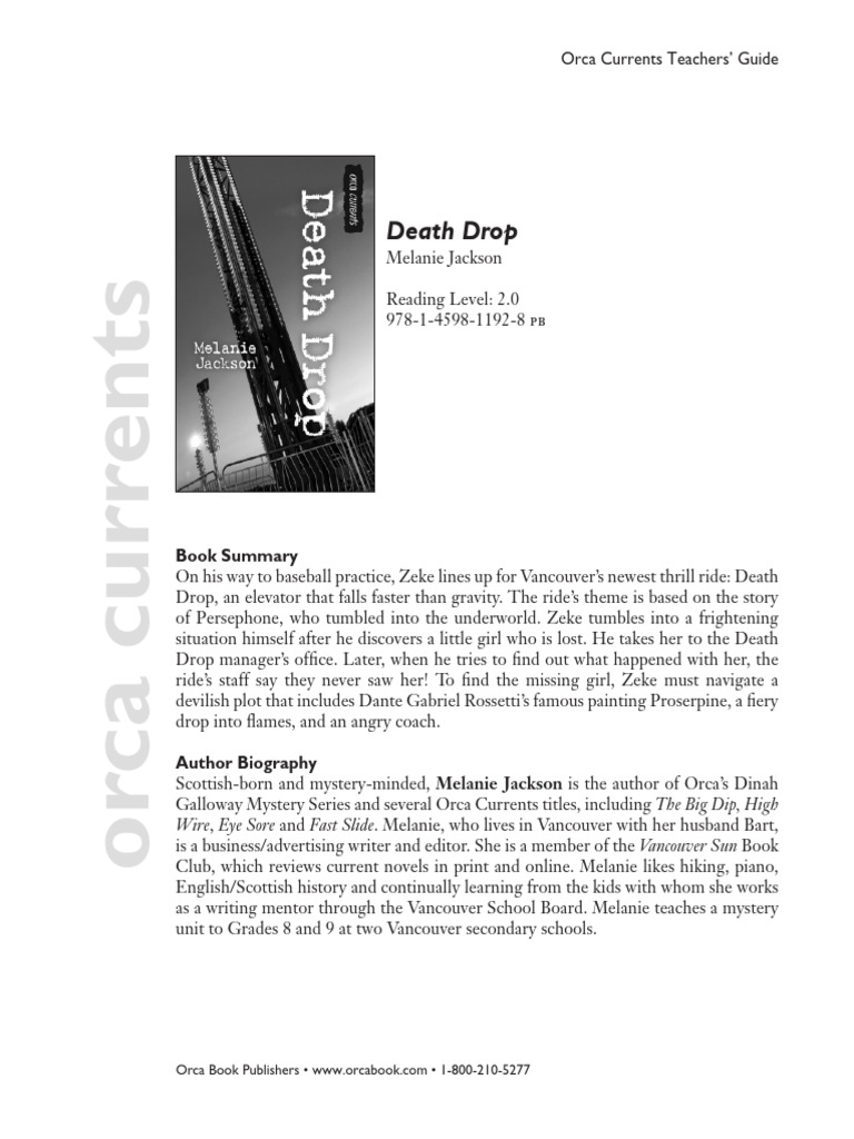 Teachers' Guide for Death Drop Novel | PDF | Hades | Persephone