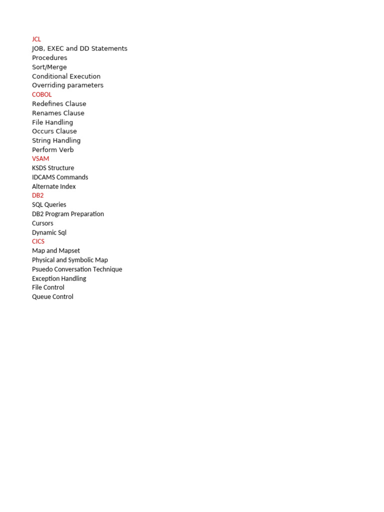 JCL and COBOL Programming Guide | PDF
