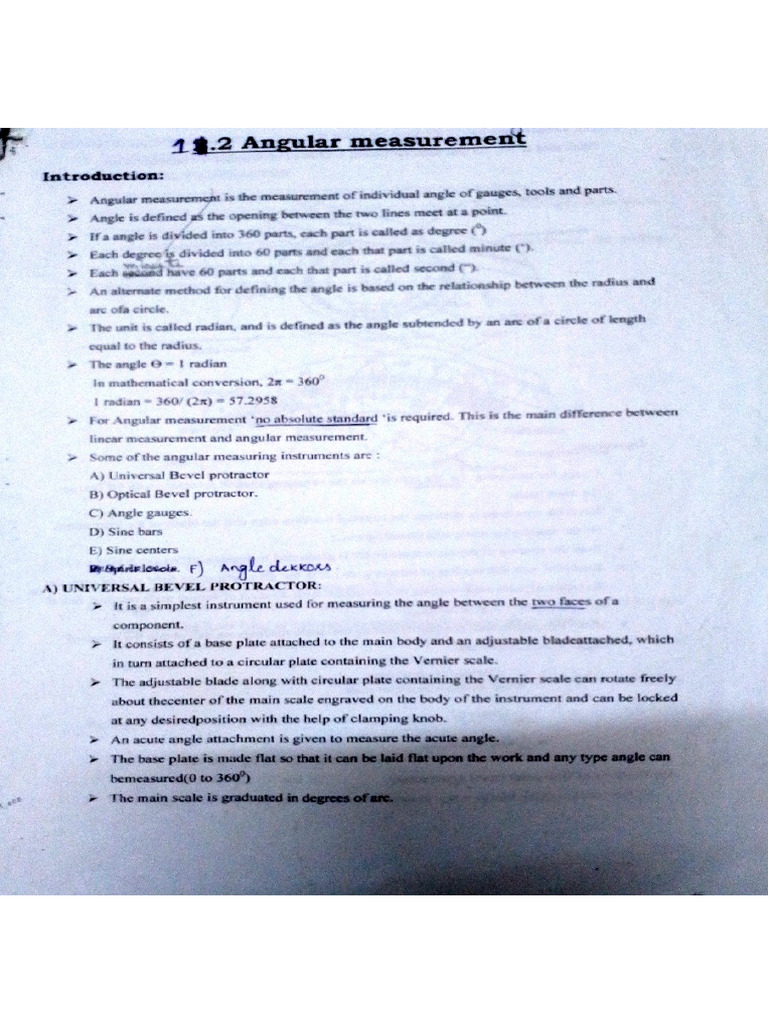 Angular Measurement | PDF