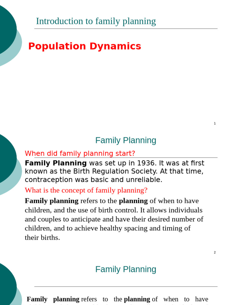Introduction to family planning | PDF | Family Planning | Birth Control