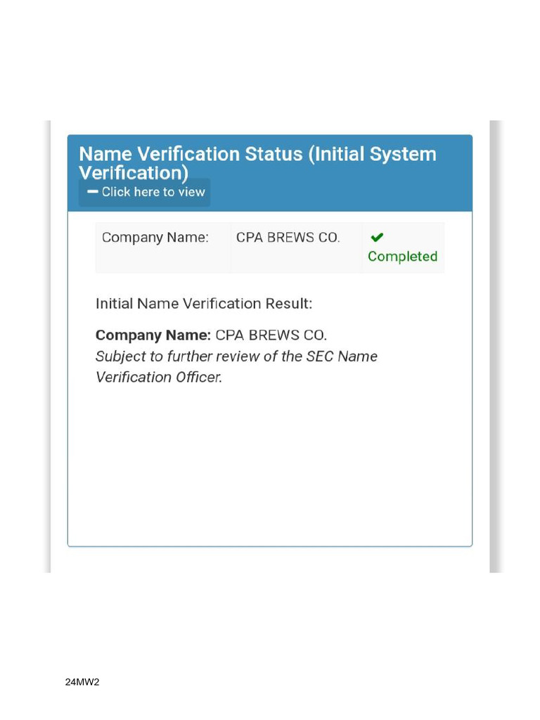 Name Verification Slip | PDF