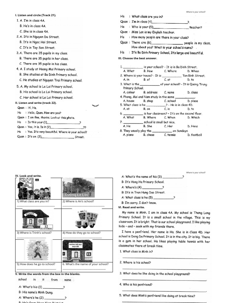 Unit 6 - Lesson 1 - Bài tập | PDF