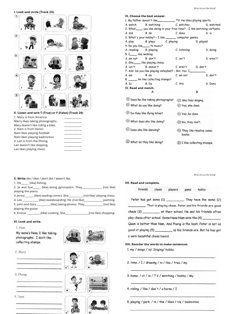 Unit 7 - Lesson 1 - Bài tập | PDF