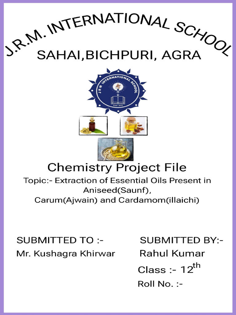 Chemistry Project File Front Page | PDF