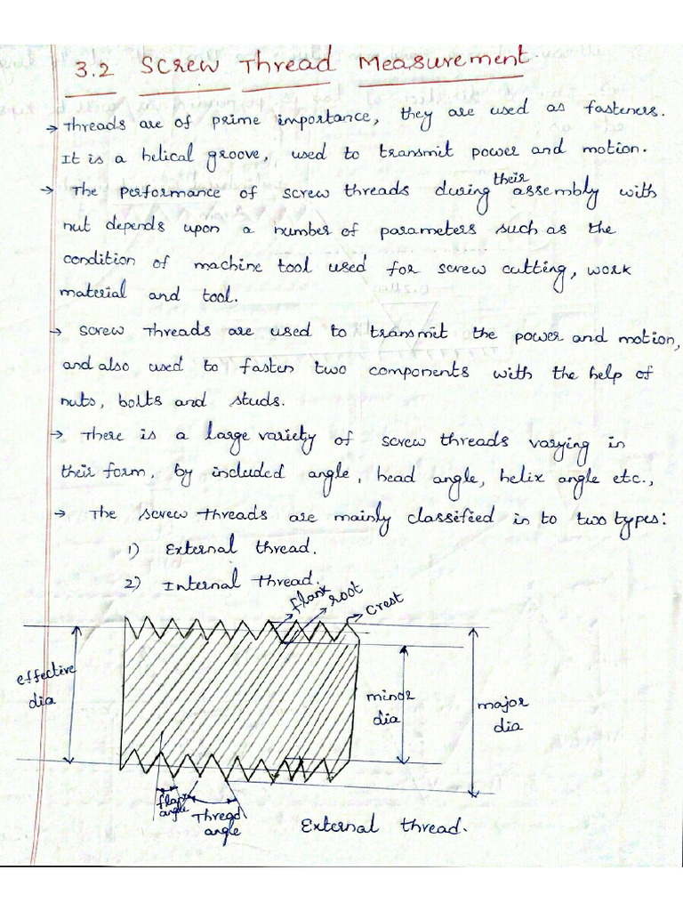 Screw Thread Measurement | PDF