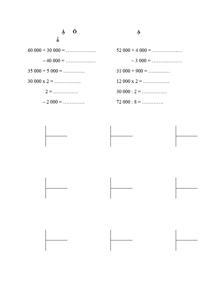 Bai Tap On Tap Bon Phep Tinh Trong Pham VI 100000 | PDF