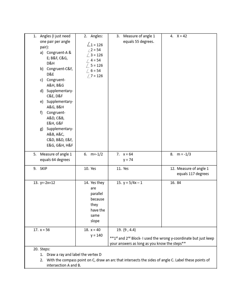 Angle Relationships and Measurements Guide | PDF