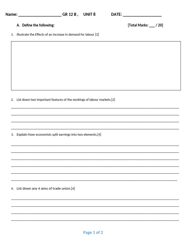 quiz 2 ECO Gr 12B | PDF | Market (Economics) | Economic Problems