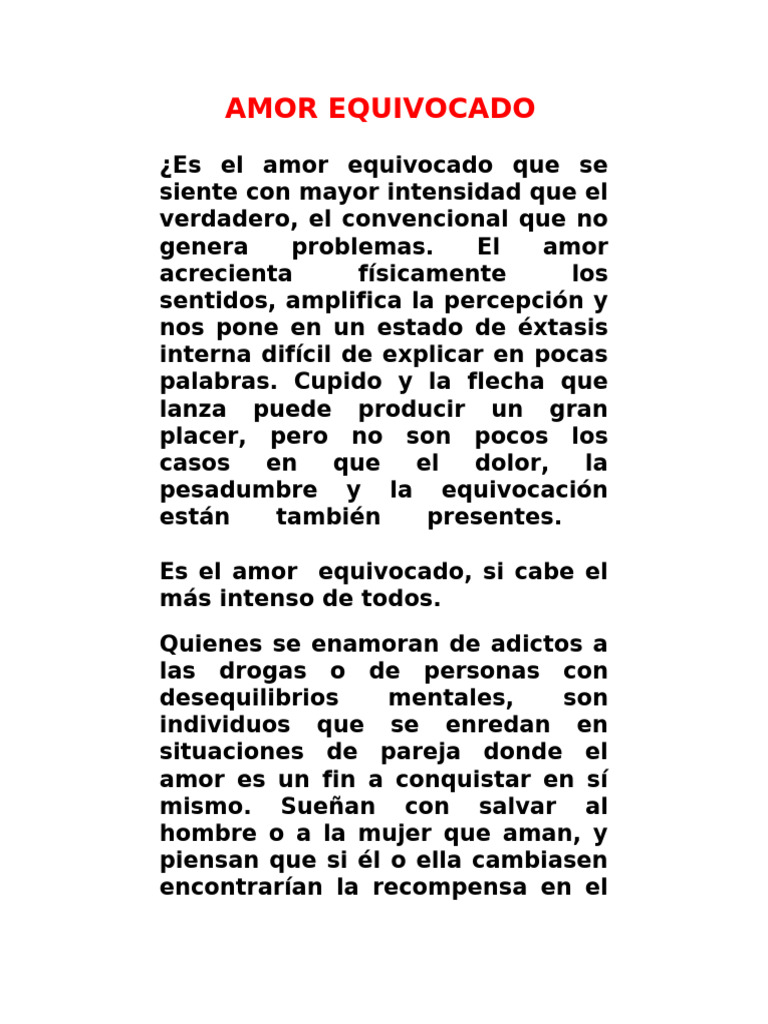 Amor Equivocado | PDF