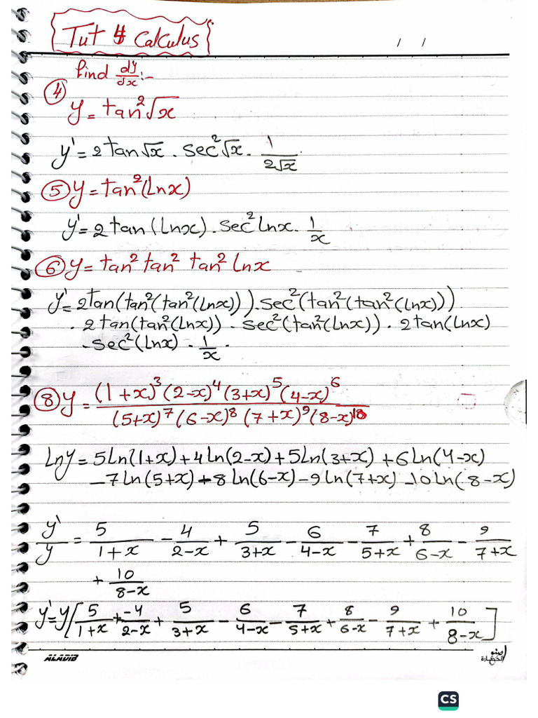 Calculus 1 tut 4 | PDF