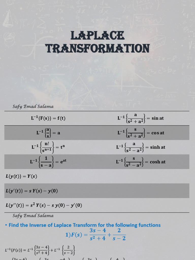Inverse Laplace & Laplace Transform for Differential Equations | PDF | Laplace Transform ...