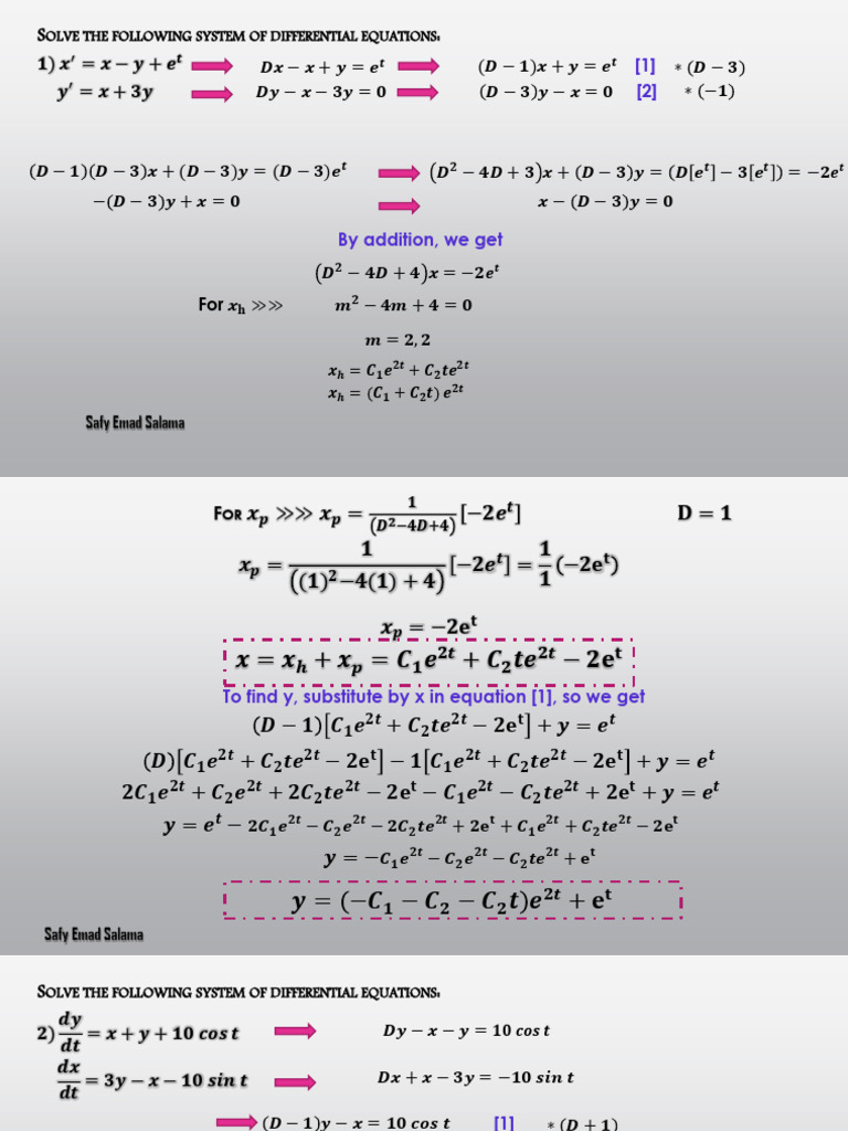System of Differential Equations & Laplace Transform | PDF | Mathematical Relations | Mathematics